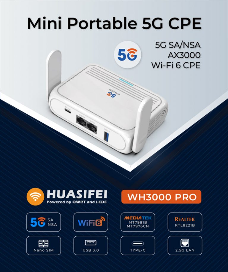 WH3000 PRO - 5G Router solution to enjoy extremely fast network Huasifei